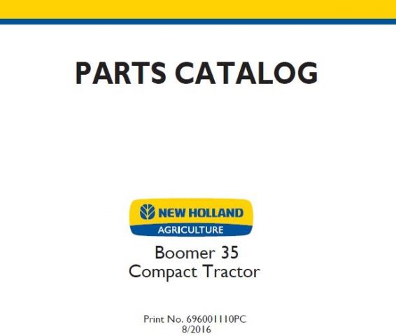 New Holland Boomer 35 Compact Tractor Parts Catalog Manual | Service ...