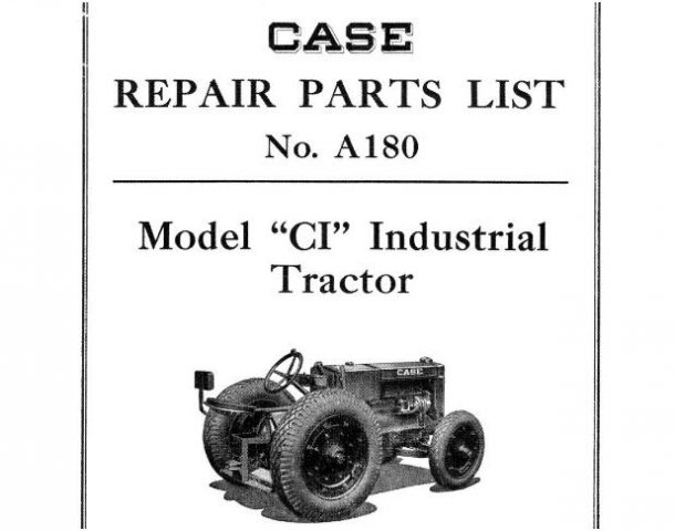Case IH Model “CI” Industrial Tractor Parts Catalog Manual | Service ...