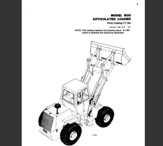 Case W20 Articulated Loader Parts Catalog Manual | Service Repair ...