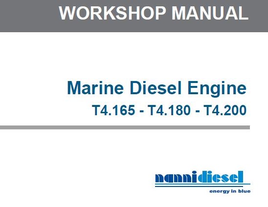 002 Nanni T4.165 – T4.180 – T4.200 Marine Diesel Engines Service Repair ...