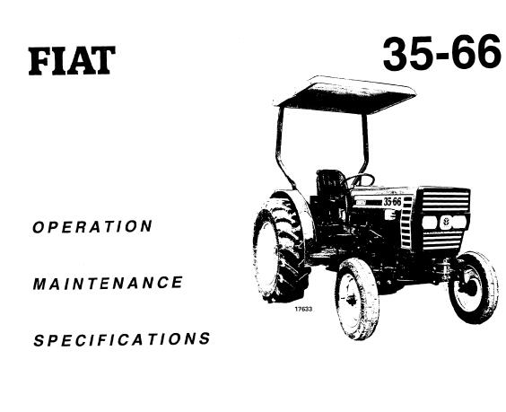 031 FiatTrattori FIAT 35-66 Tractor Operator’s Manual | Service Repair ...