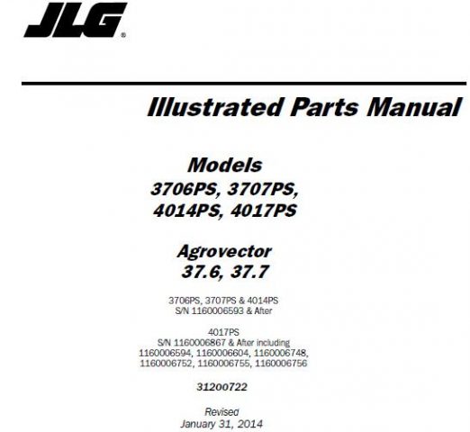JLG Telehandlers 3706PS, 3707PS, 4014PS, 4017PS Agrovector 37.6, 37.7 ...
