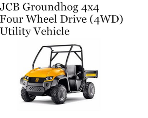 JCB Groundhog 4×4 Four Wheel Drive (4WD) Utility Vehicle Operator’s ...