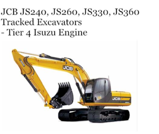 271 JCB JS240, JS260, JS330, JS360 Tracked Excavators – Tier 4 Isuzu ...