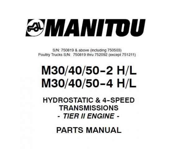 050 Manitou M304050–2 HL , M304050–4 HL HYDROSTATIC & 4–SPEED ...